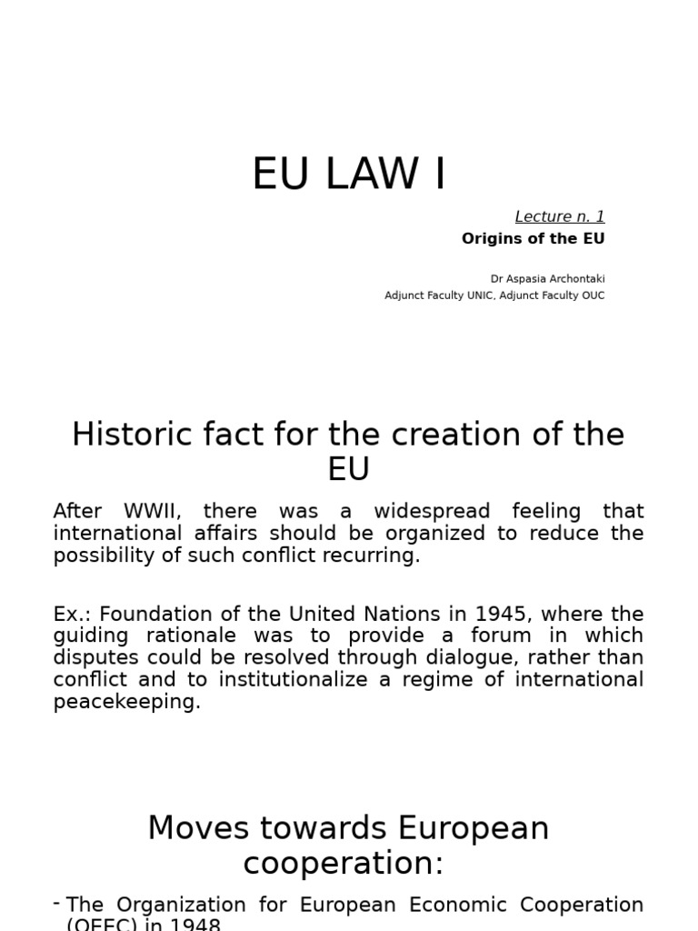 Origins and Evolution of EU Law | PDF | European Economic Community ...