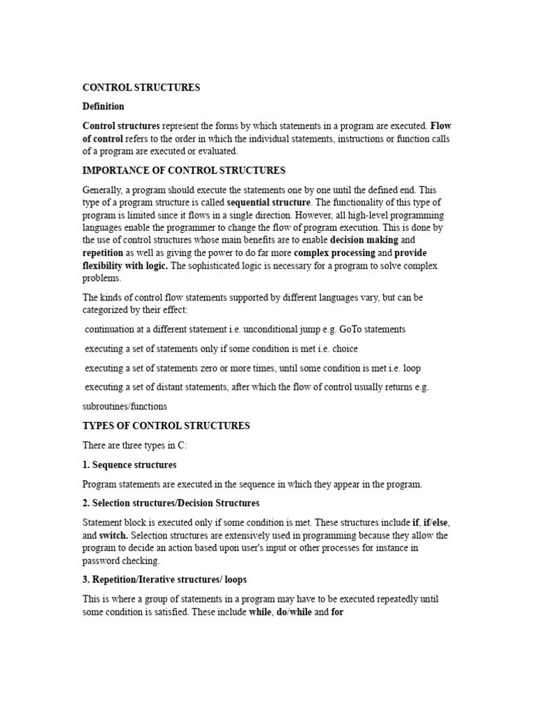 Control Structures in C- Conditional Statements | PDF | Control Flow | Computer Program