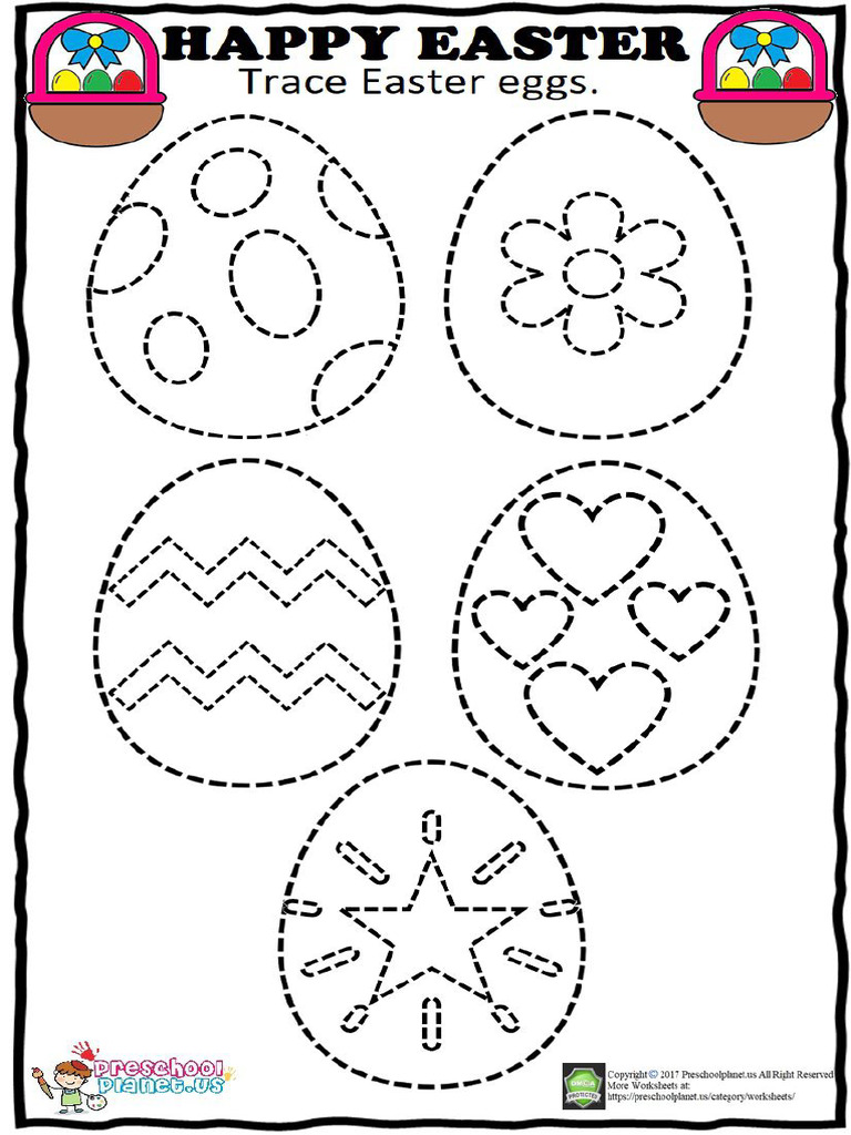 Easter Egg Trace Worksheet | PDF