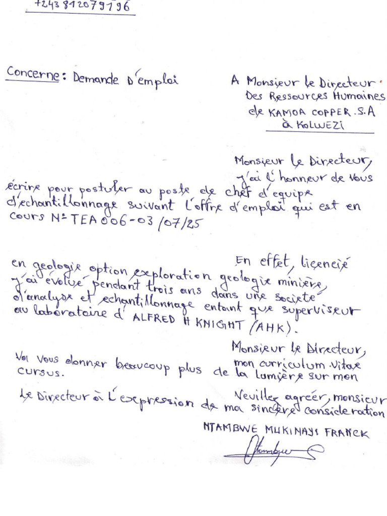 Dosiuer Monsiuer Ntambwe | PDF