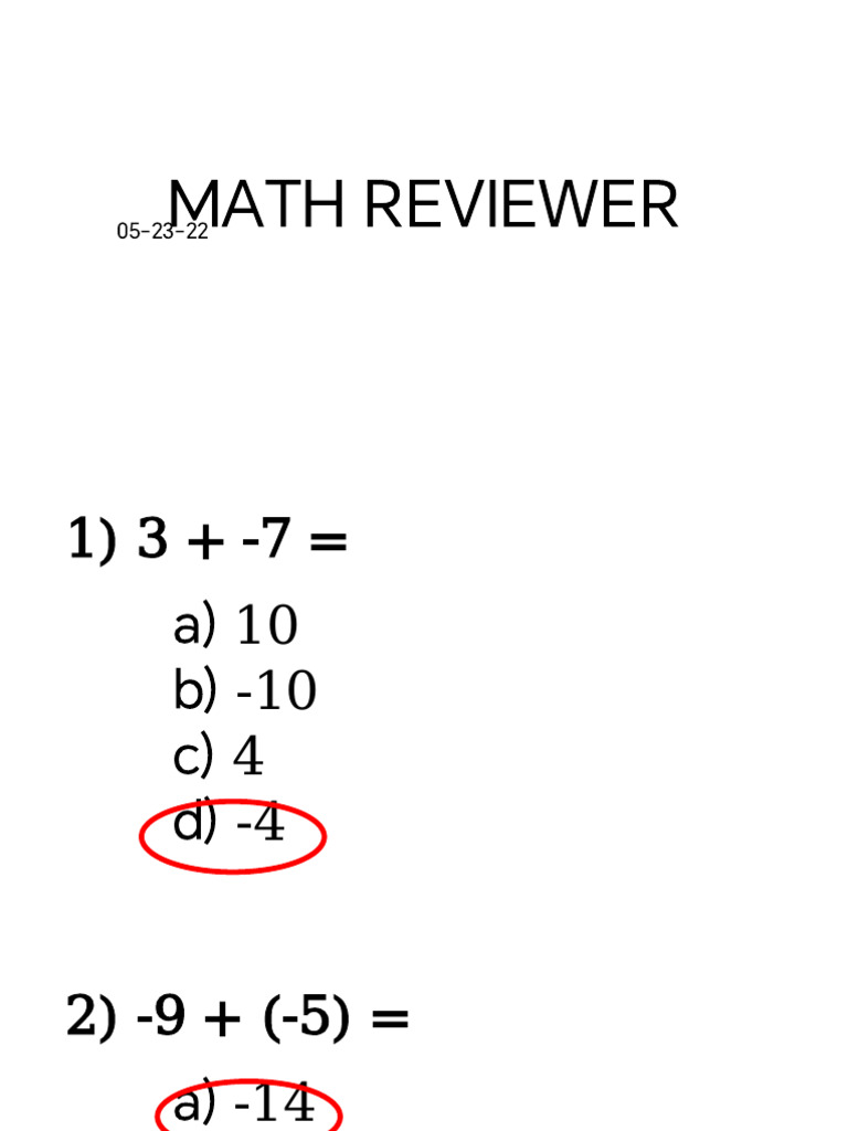 Math Reviewer 5-23 | PDF