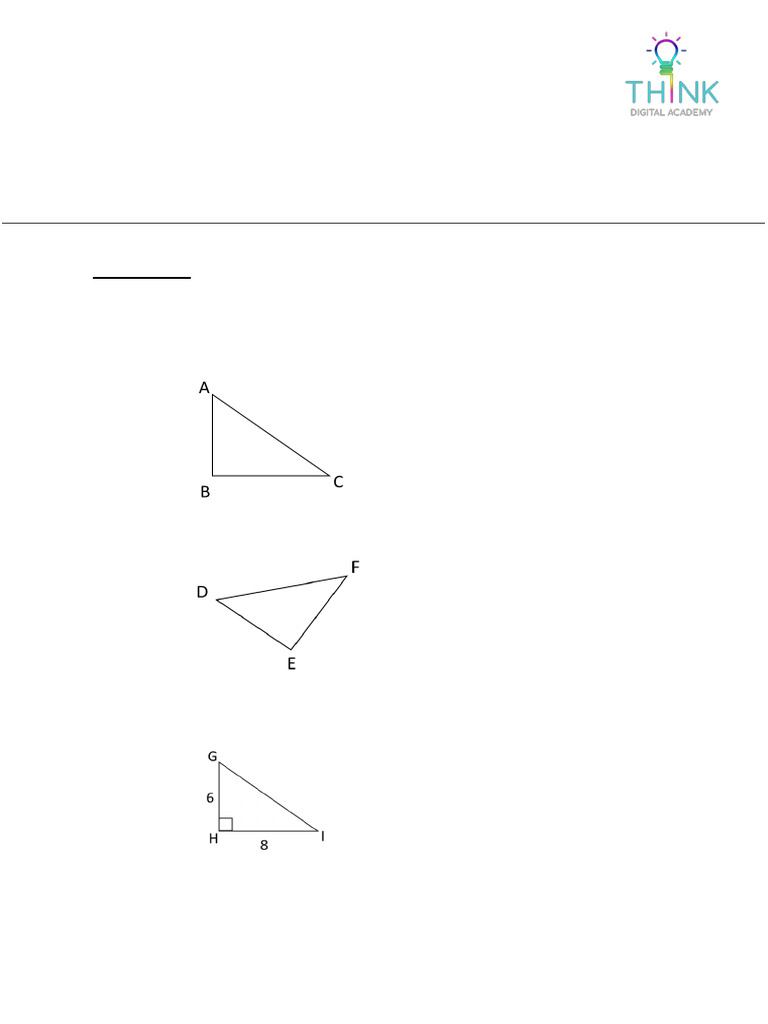 Pythagorean Theorem Exercises for Grade 9 | PDF