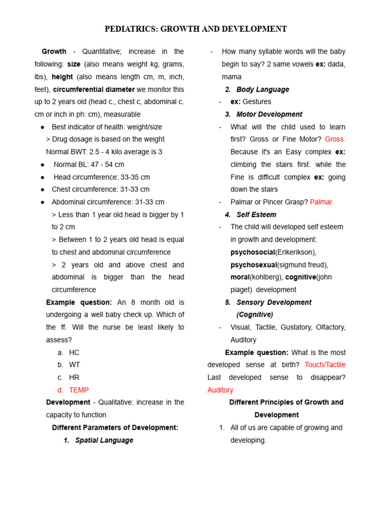 GROWTH AND DEVELOPMENT | PDF | Senses | Neuroscience