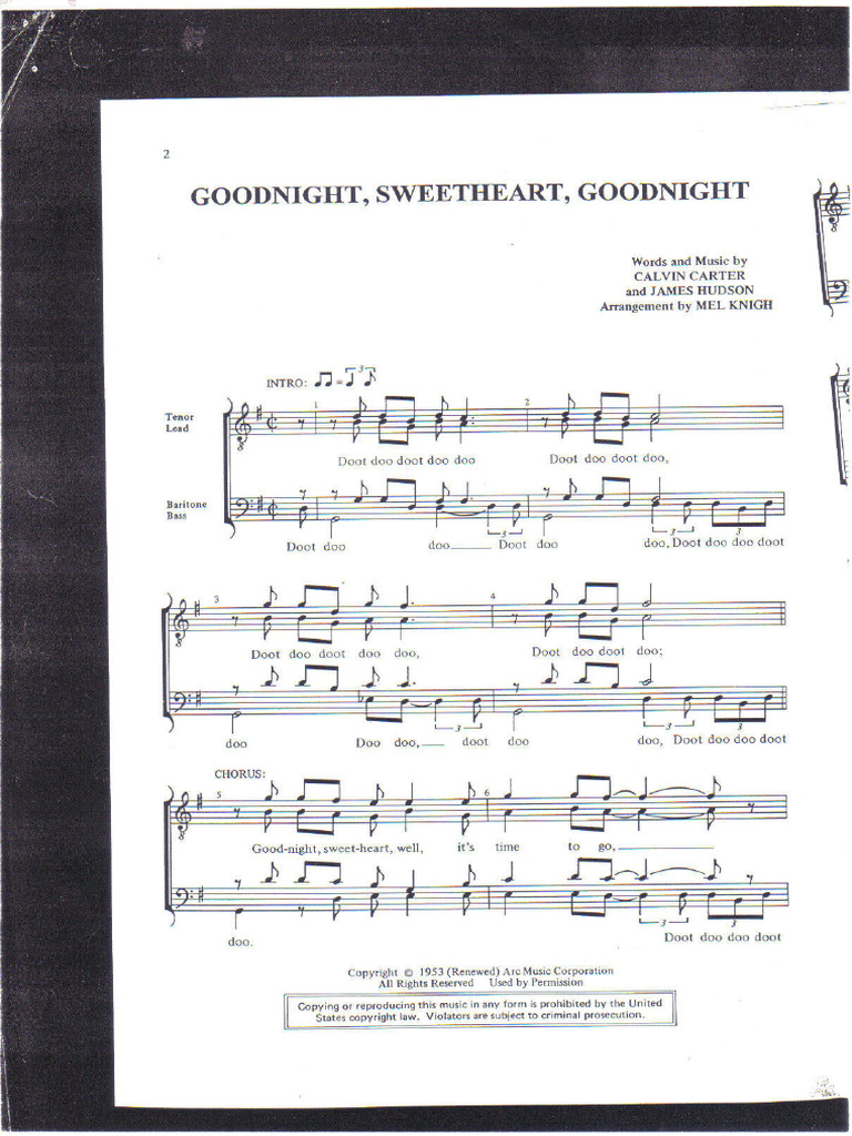 Goodnight Sweetheart Goodnight | PDF