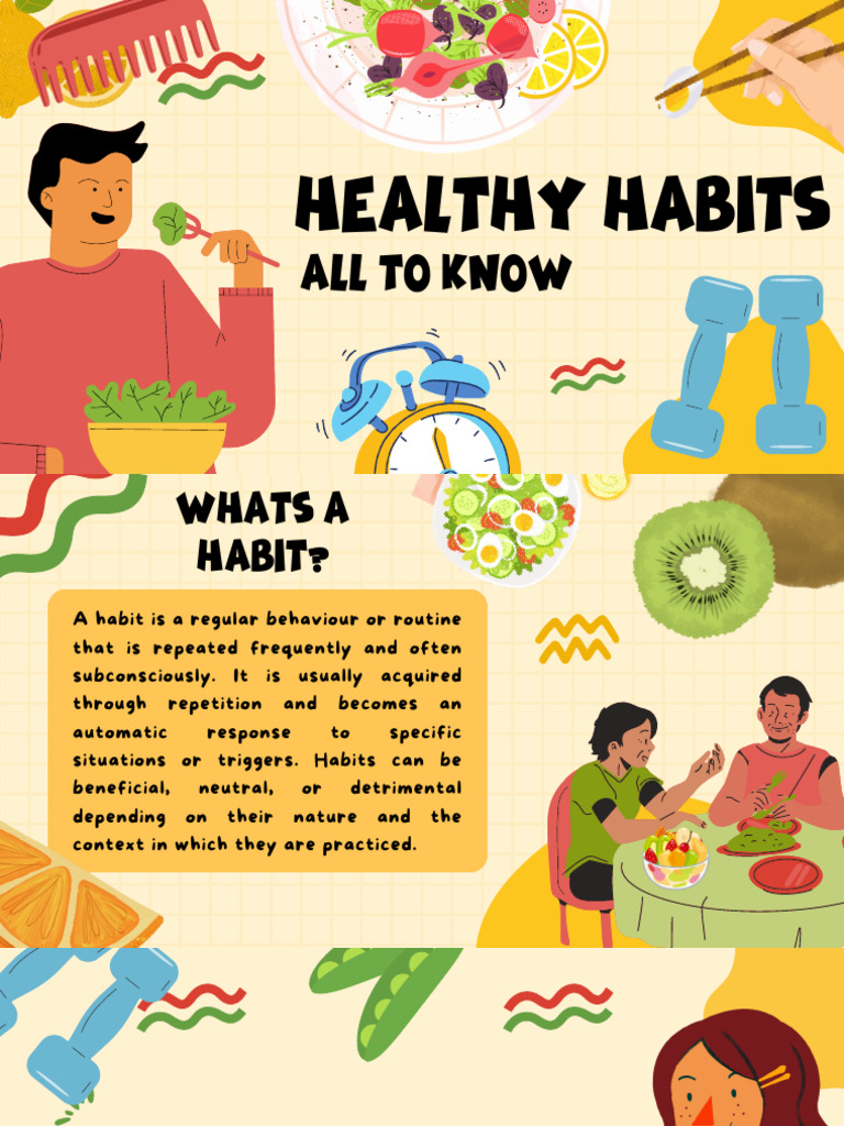 Yellow Illustrative Healthy Food Components Presentation PDF | PDF