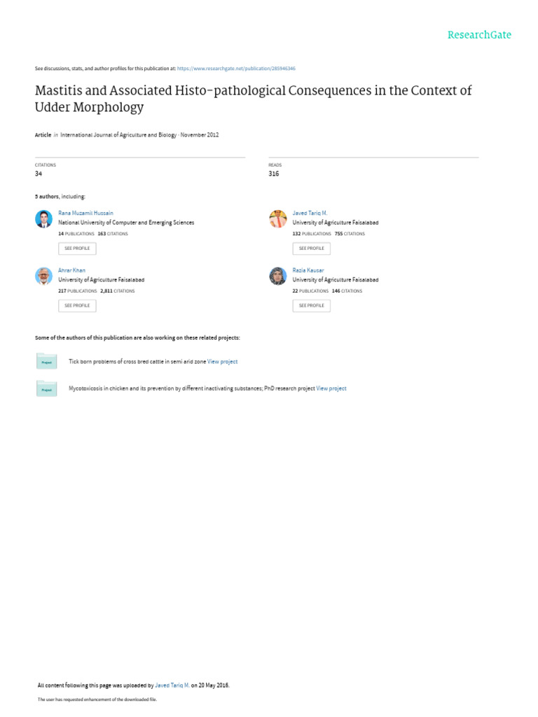 Klasifikasi Mastitis pada Sapi | PDF | Biology