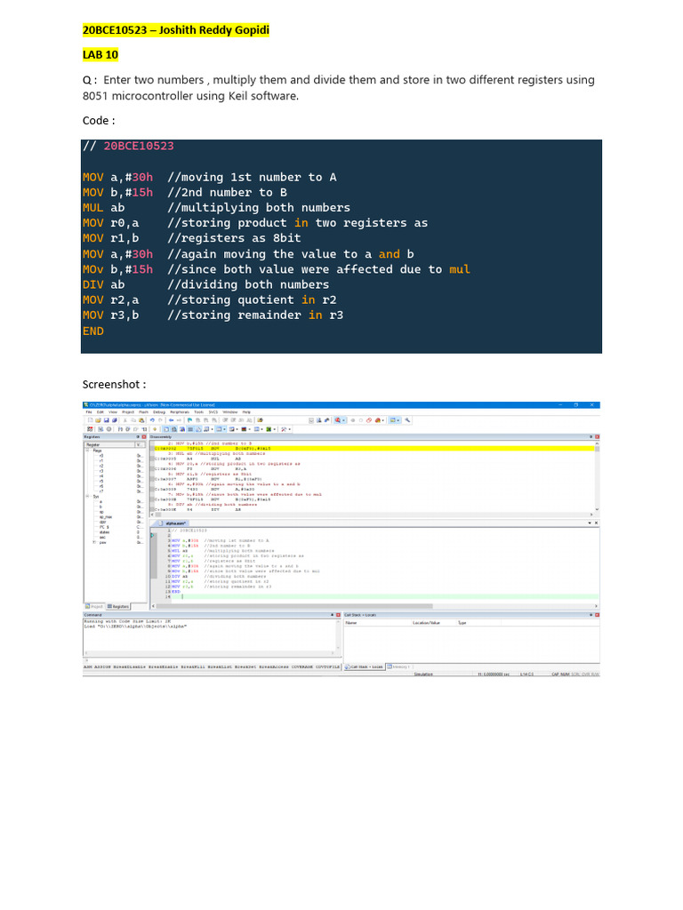20bce10523-M&m-Lab 10, 11 | PDF