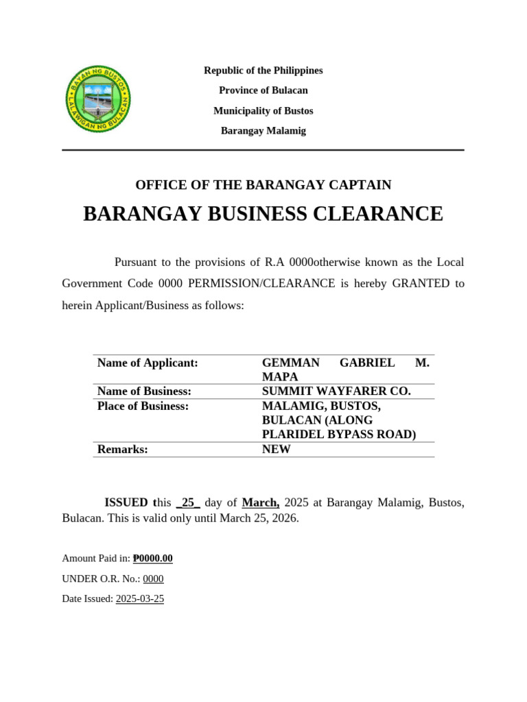 brgy clearance | PDF