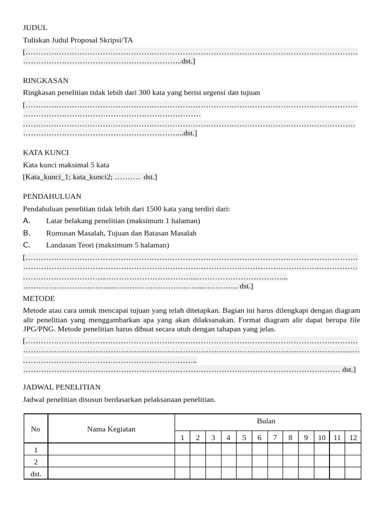 Contoh Format Proposal Skripsi | PDF