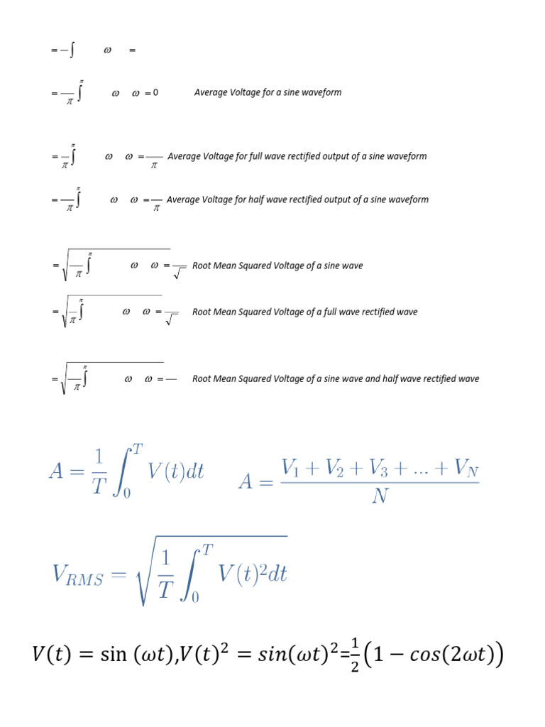 Rms Average Calculations | PDF | Root Mean Square | Electricity