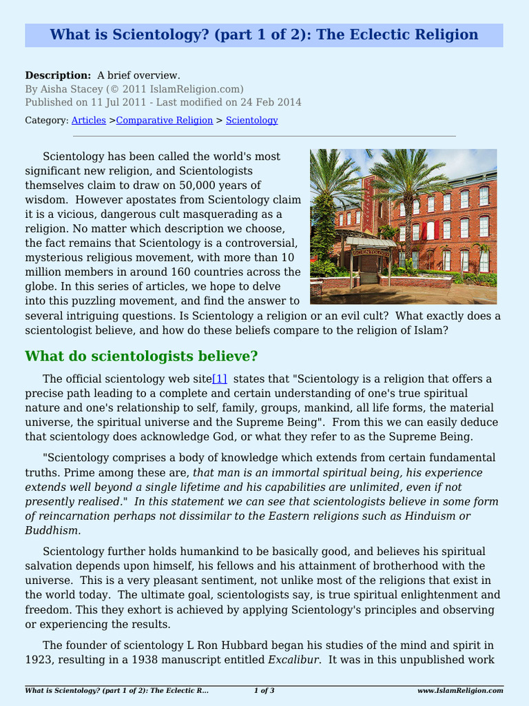 Understanding Scientology's Beliefs | PDF