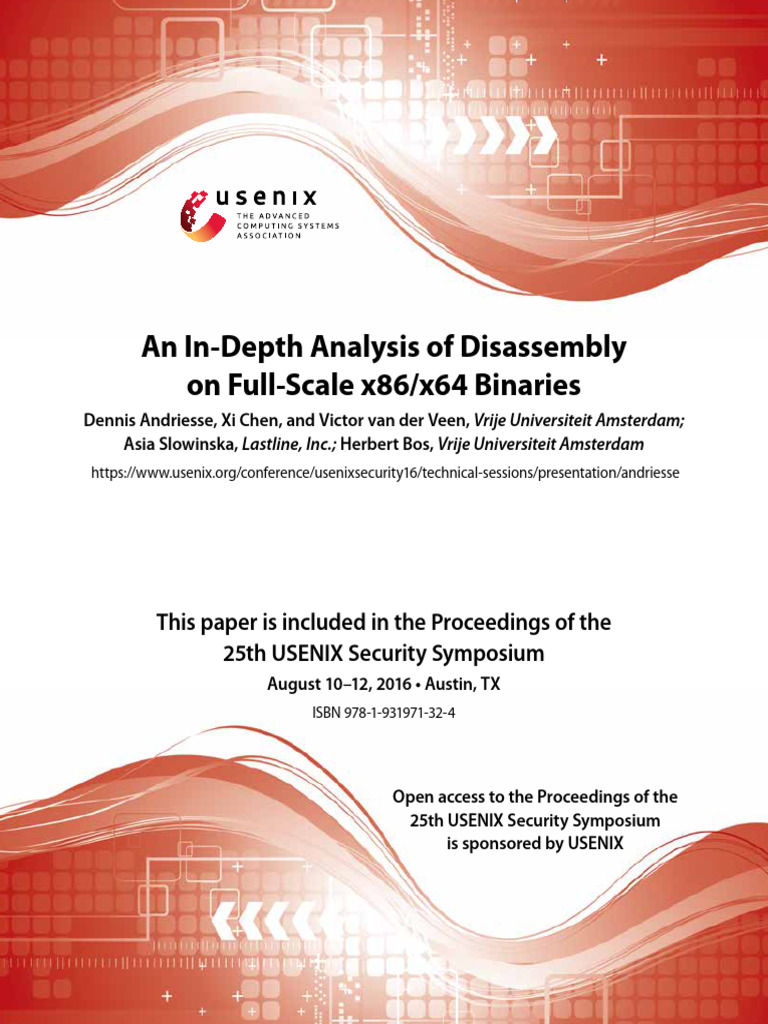 An In-Depth Analysis of Disassembly On Full-Scale x86-x64 Binaries - 2016 (Sec16 - Paper ...