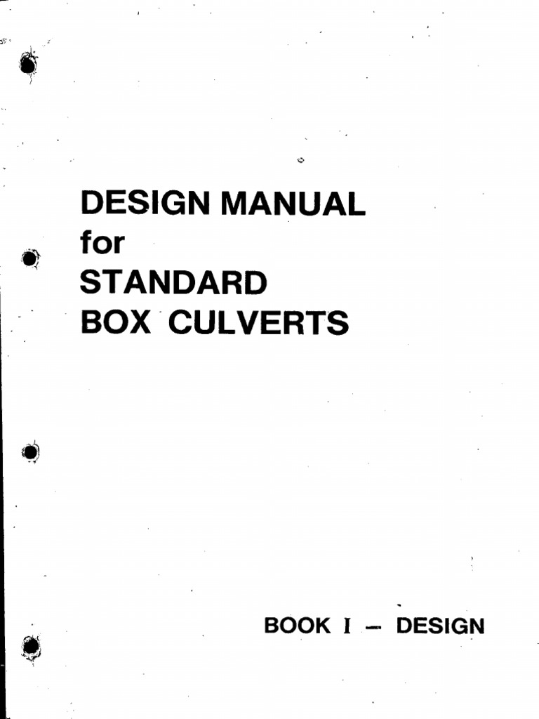 Standard Box Culverts Design Manual - Book 1 | PDF