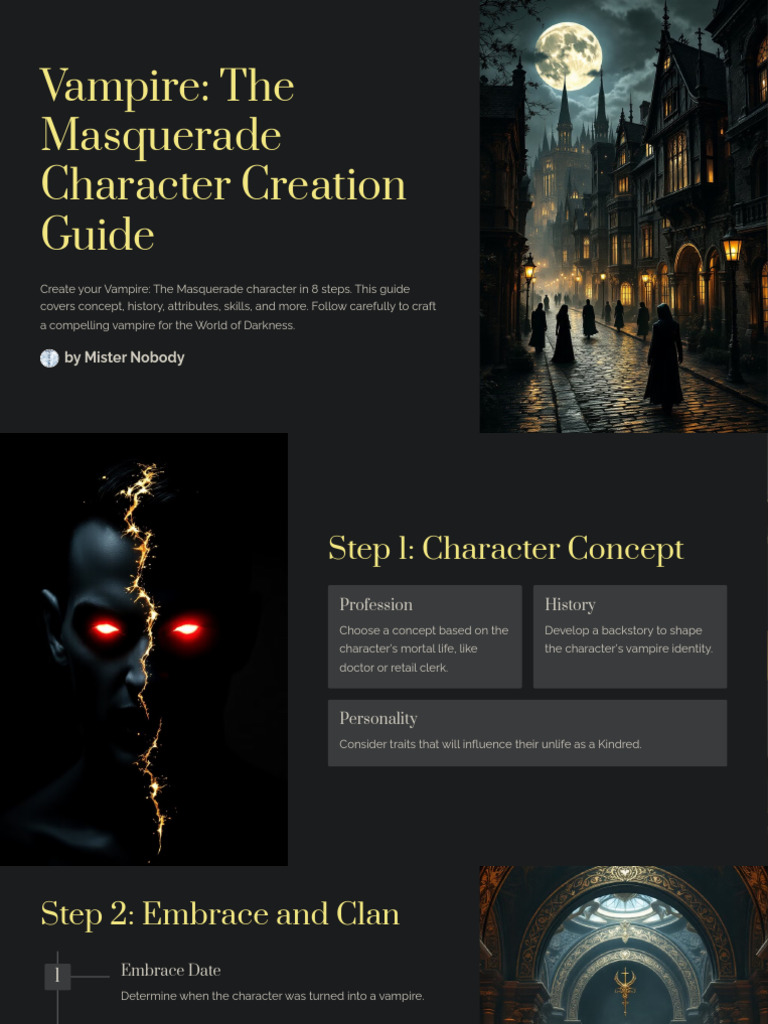 Vampire The Masquerade Character Creation Guide | PDF