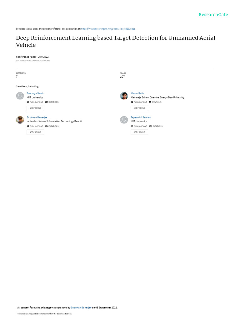 Deep Reinforcement Learning Based Target Detection For Unmanned Aerial ...