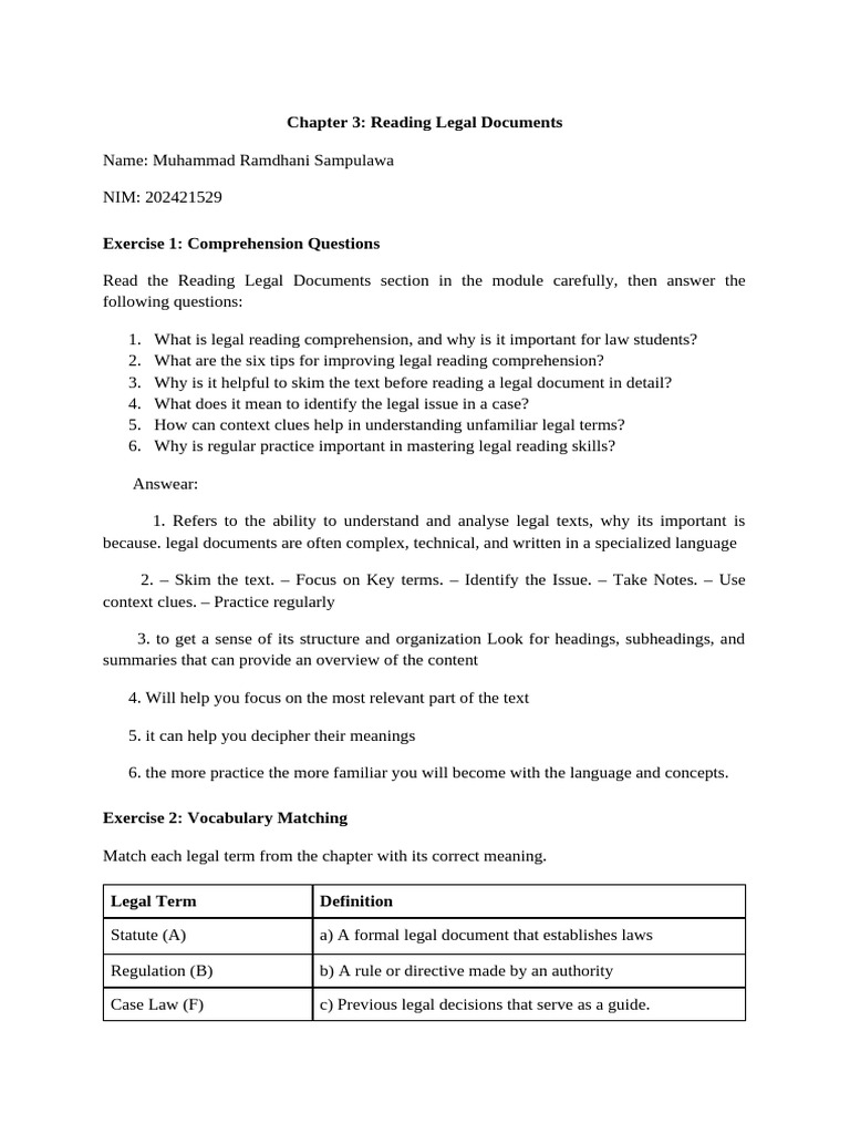 Muhammad Ramdhani Sampulawa R2L 202421529 | PDF | Reading Comprehension ...
