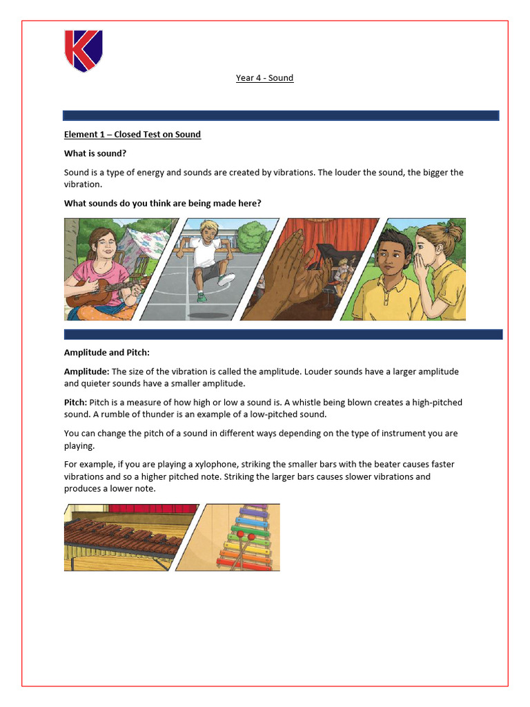Understanding Sound for Year 4 Students | PDF