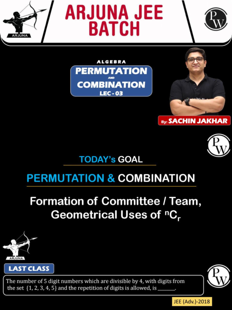 Permutations & Combination 03 - Class Notes | PDF