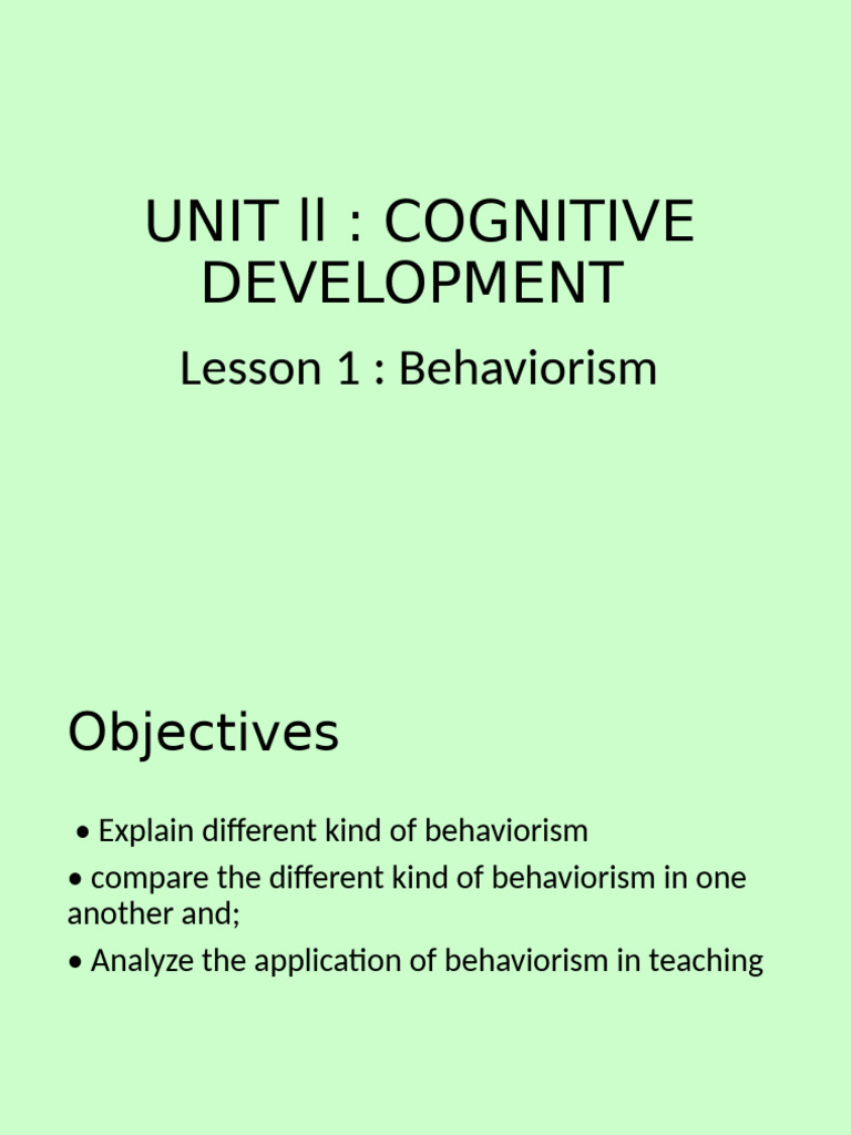 Understanding Behaviorism in Education | PDF | Classical Conditioning ...