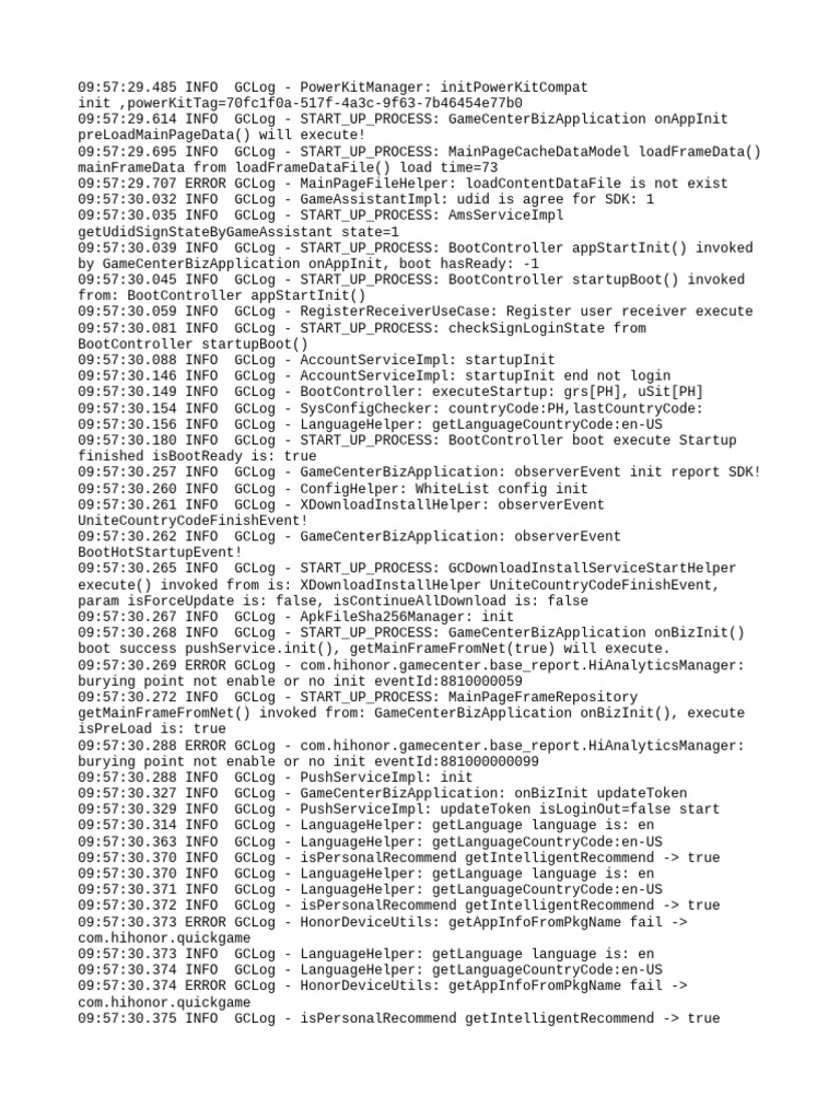 GameCenter Initialization Log Analysis | PDF | Communications Protocols | Information Technology