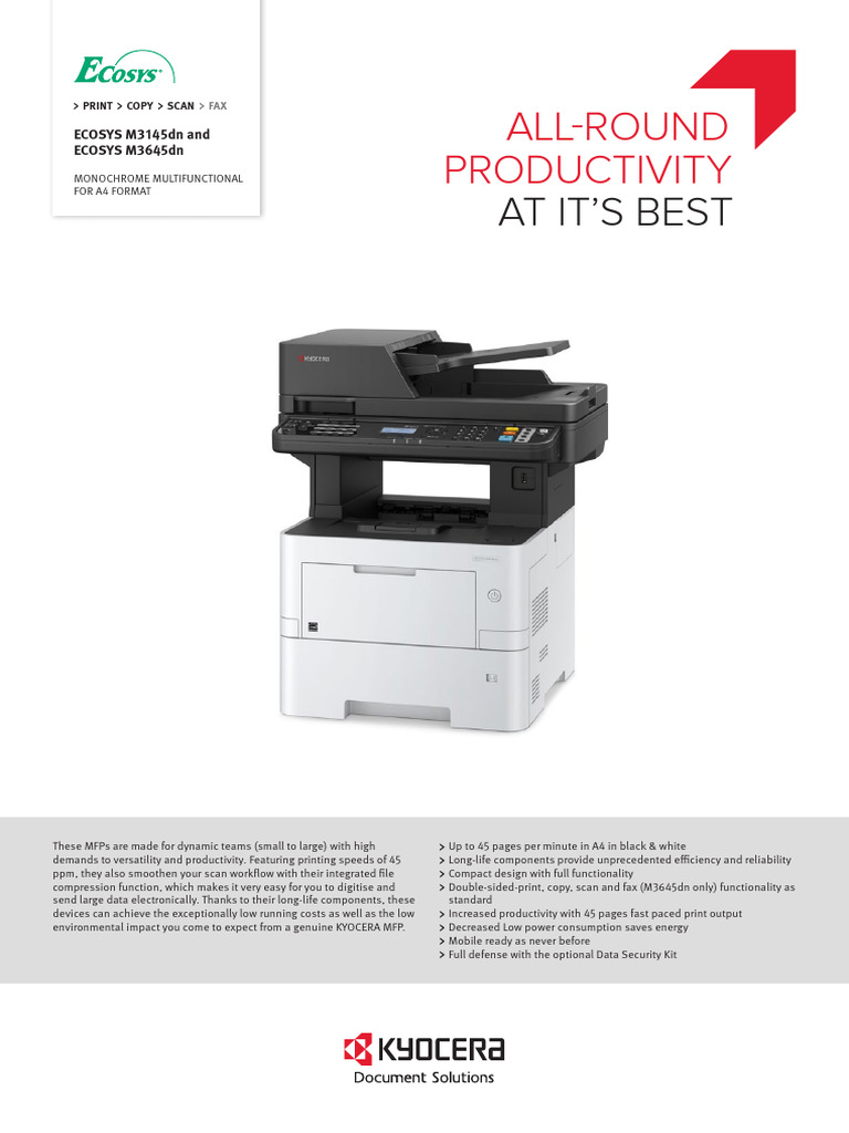 KYO18-065 DS - EC... 5dn - M3645dn - 0 | PDF | Fax | Computing