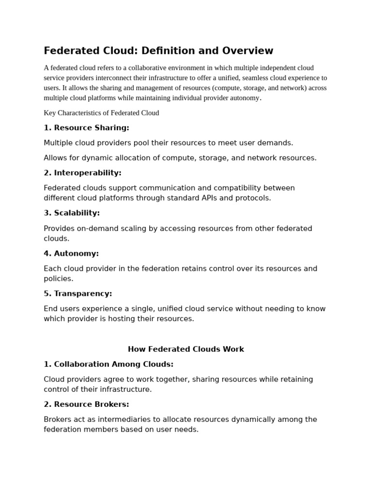 Federated Cloud | PDF | Cloud Computing | Computer Network