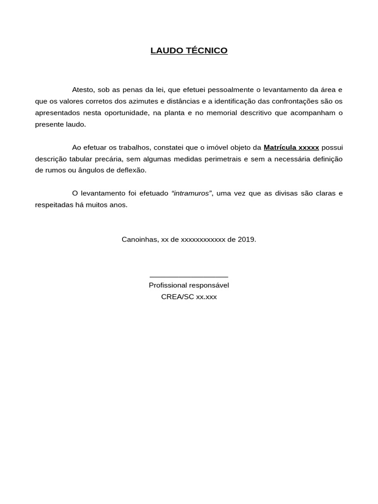 Modelo Laudo Técnico | PDF