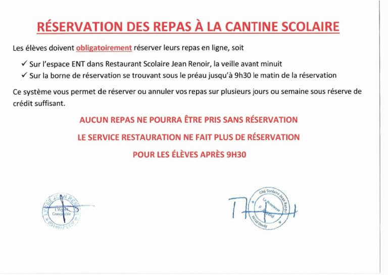 Info Réservation Demi-Pension Lycée 06.02.2025 v2 | PDF