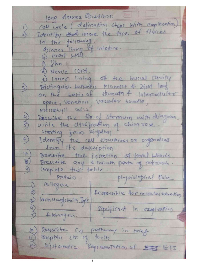Questions Bank of Biology | PDF