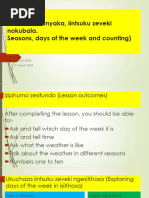 Days and Seasons in Zulu Language | PDF