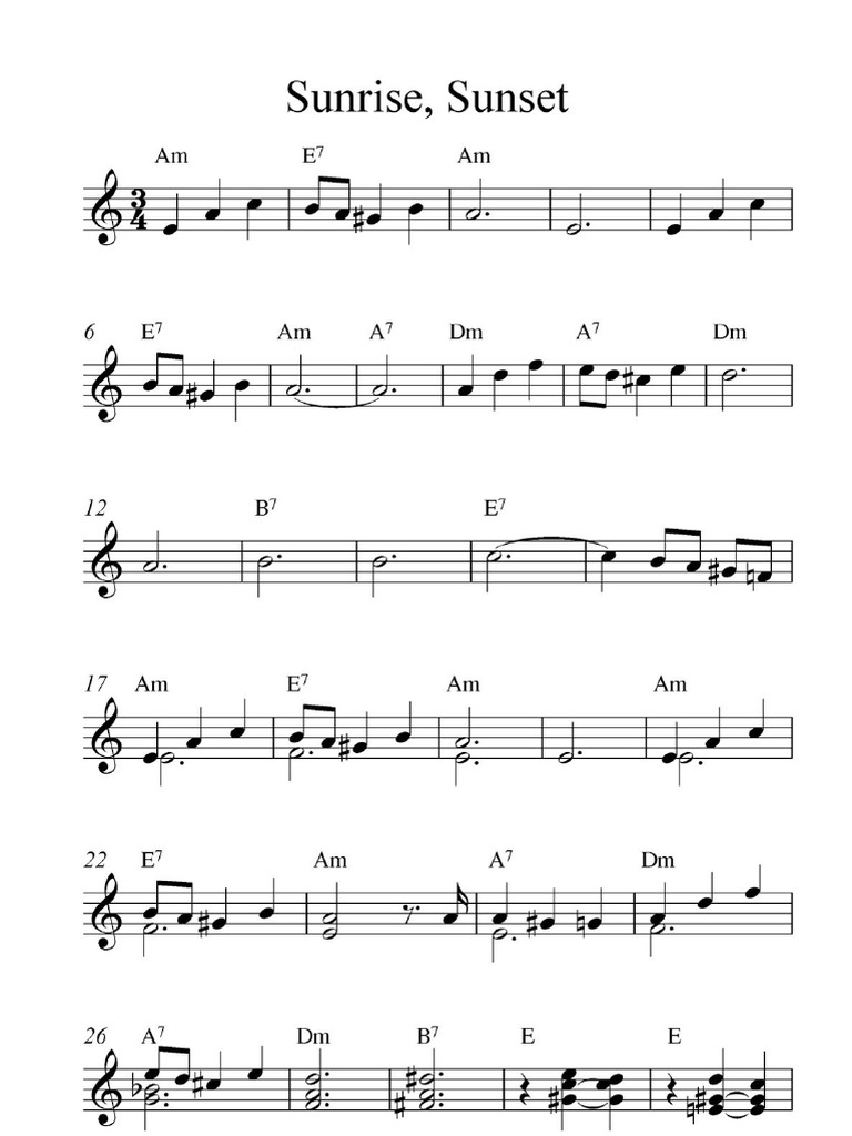 Sunrise Sunset | PDF
