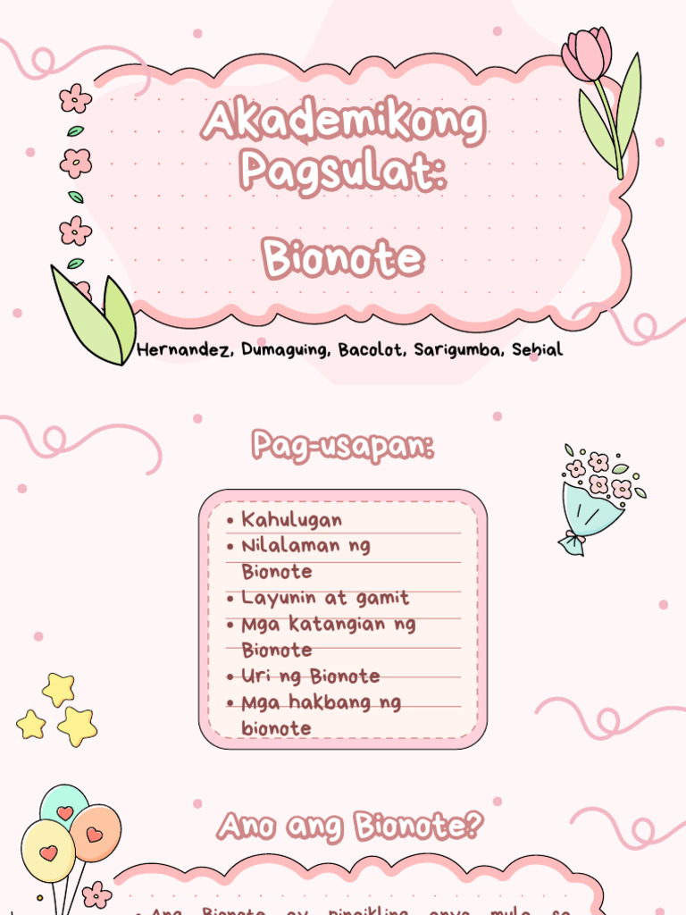 Bionote (Filipino) | PDF