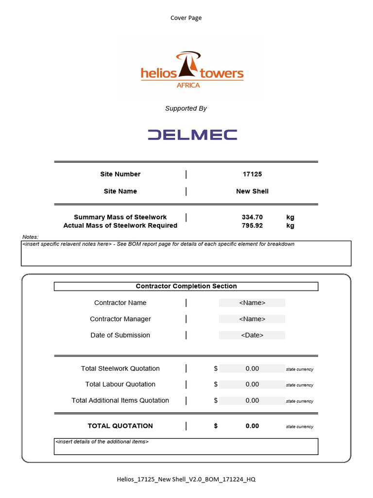 Helios - 17125 - New Shell - V2.0 - BOM - 251224 - MA | PDF ...