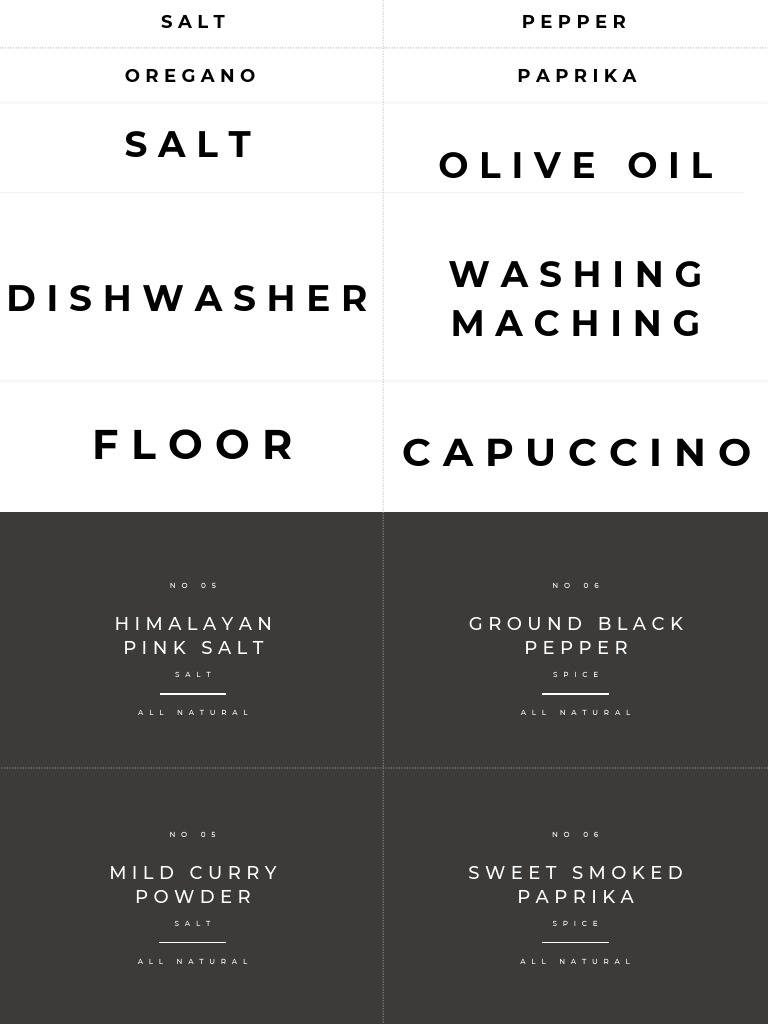 Free Clean Minimalist Elegant Modern Kitchen Spice Label Printable | PDF
