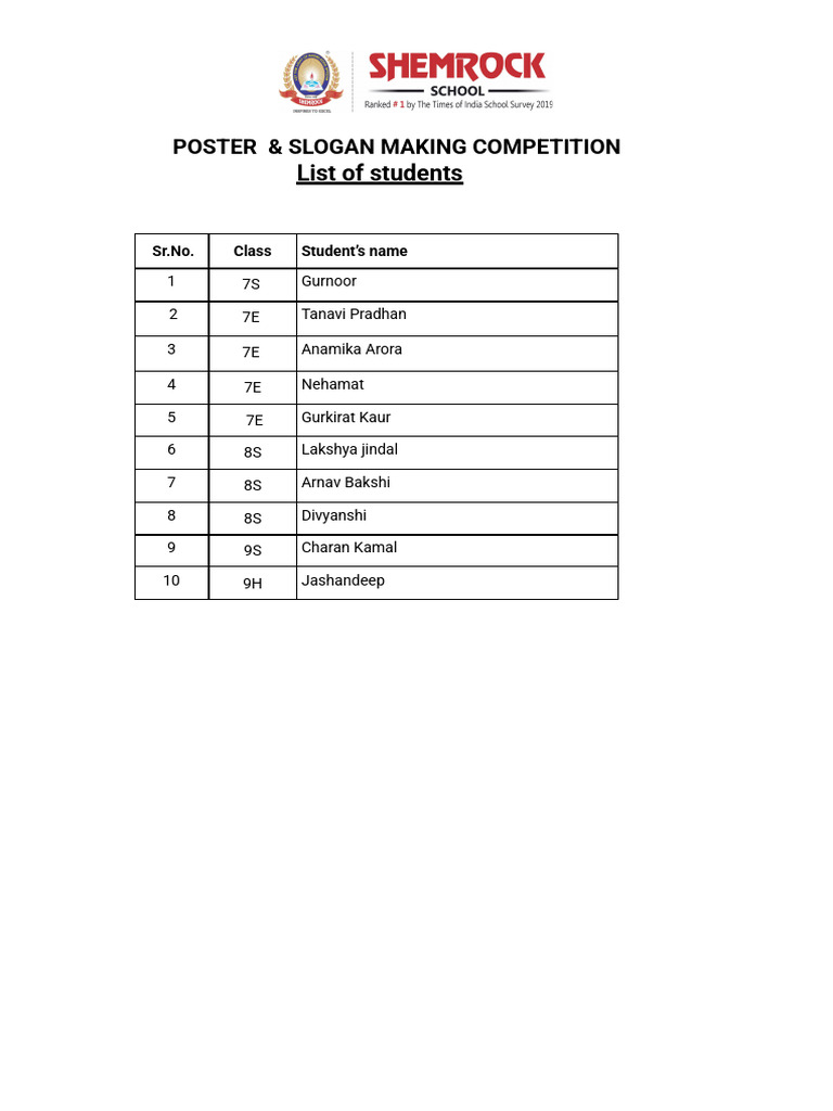 Poster & Slogan Making Competition | PDF