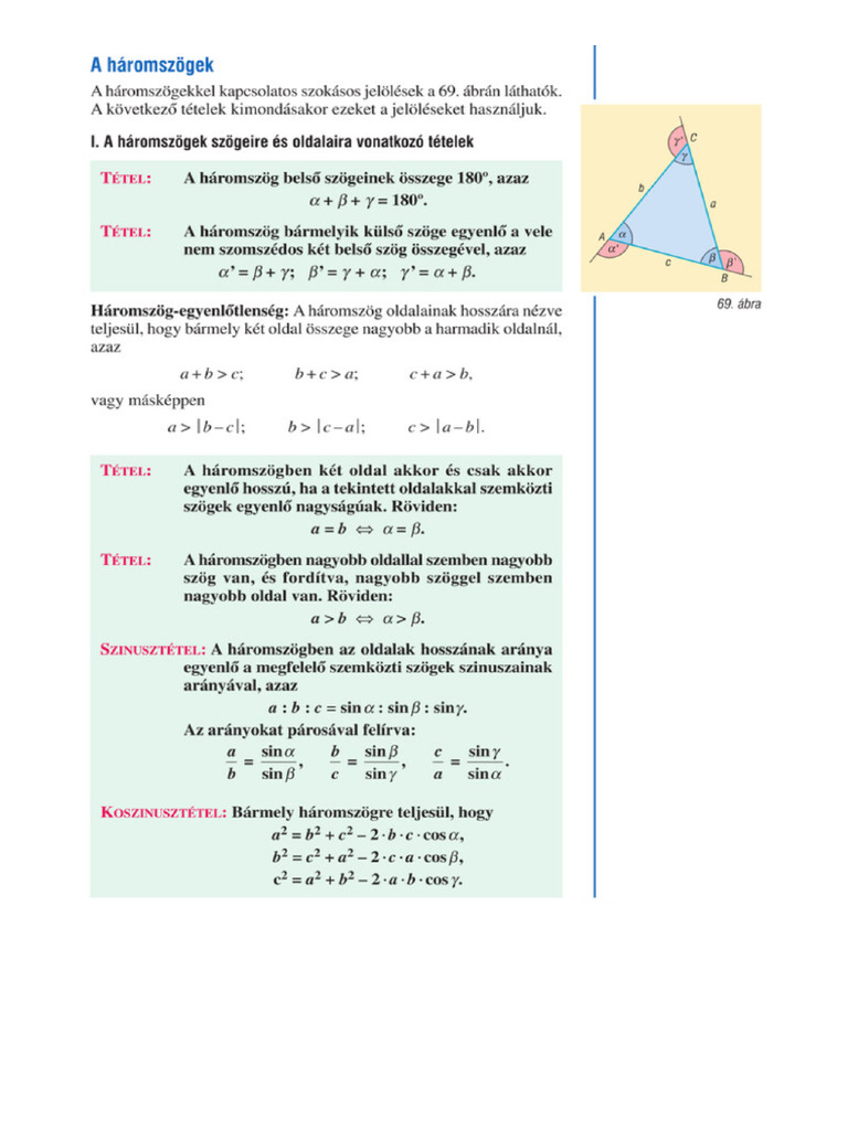 Háromszögek_elmélet | PDF