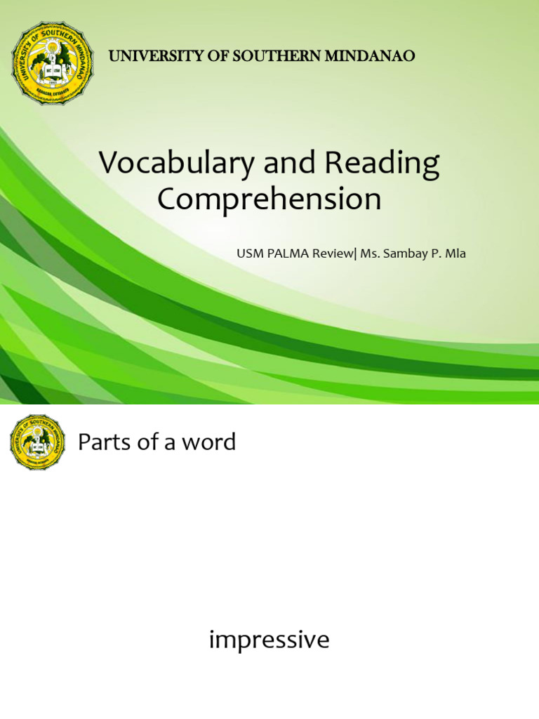 Vocabulary and Reading Comprehension Guide | PDF | Metaphor | Semantics