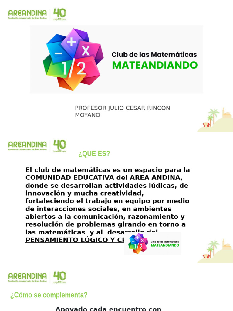 Club de Matemáticas: Innovación y Creatividad | PDF | Aprendizaje