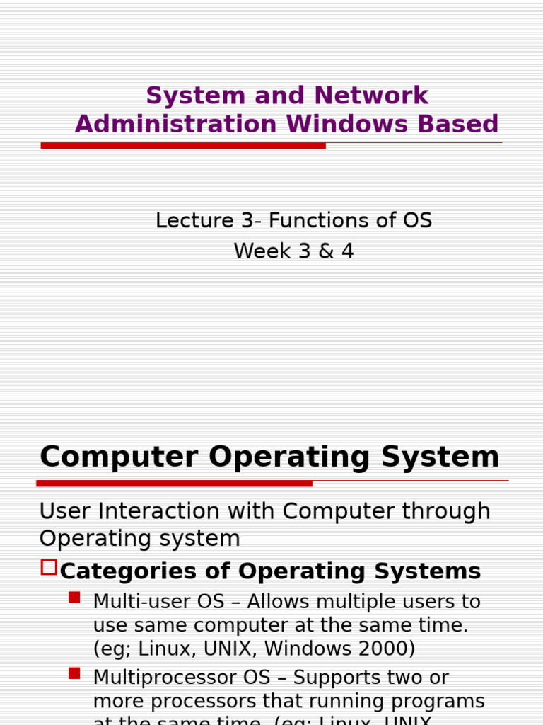 Lec 3- Functions of OS | PDF | Operating System | Computer Data Storage