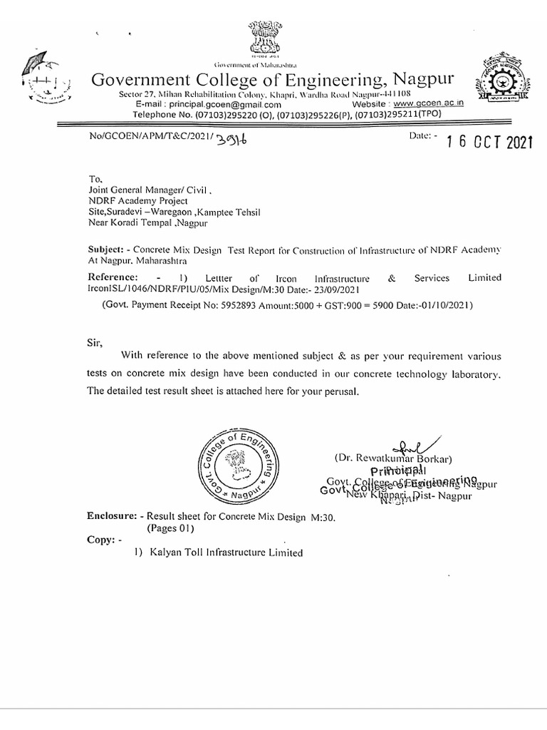 Mix Design M30 by GEC | PDF