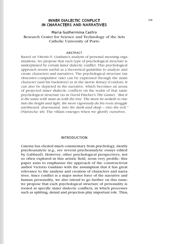 Inner Dialectic Conflict in Characters A | PDF | Attachment Theory ...
