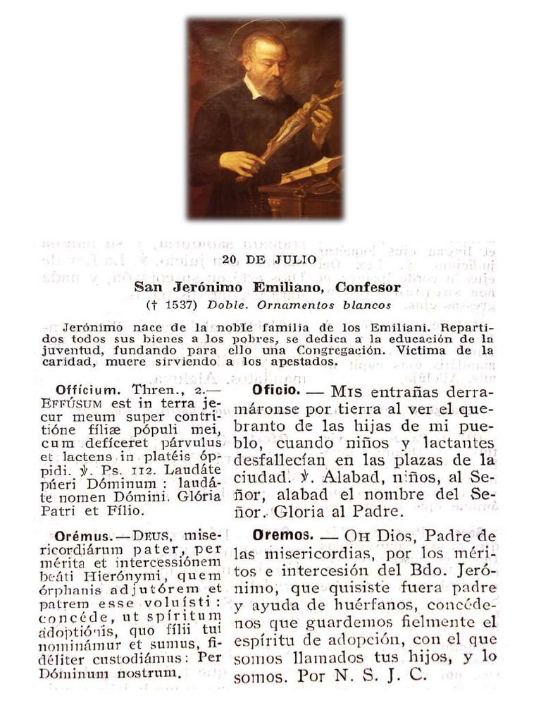 07 Julio-20 San Jerónimo Emiliani | PDF
