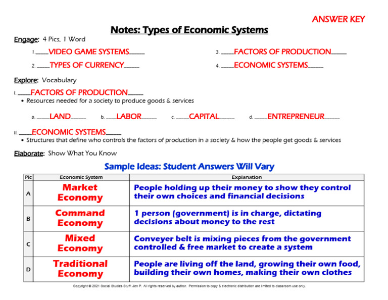 2B. Answer Key - Fill in Notes | PDF