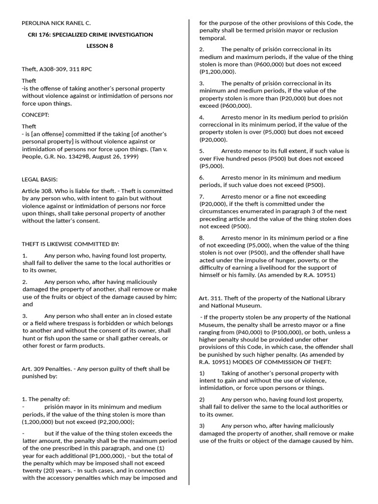 CRI-176-P2-NOTES | PDF | Human Trafficking | Arraignment