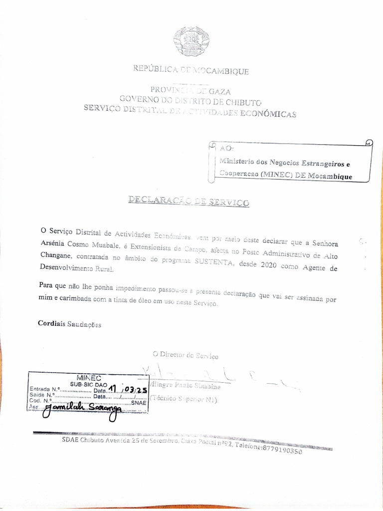 Arcénia Cosmo Muambale. | PDF