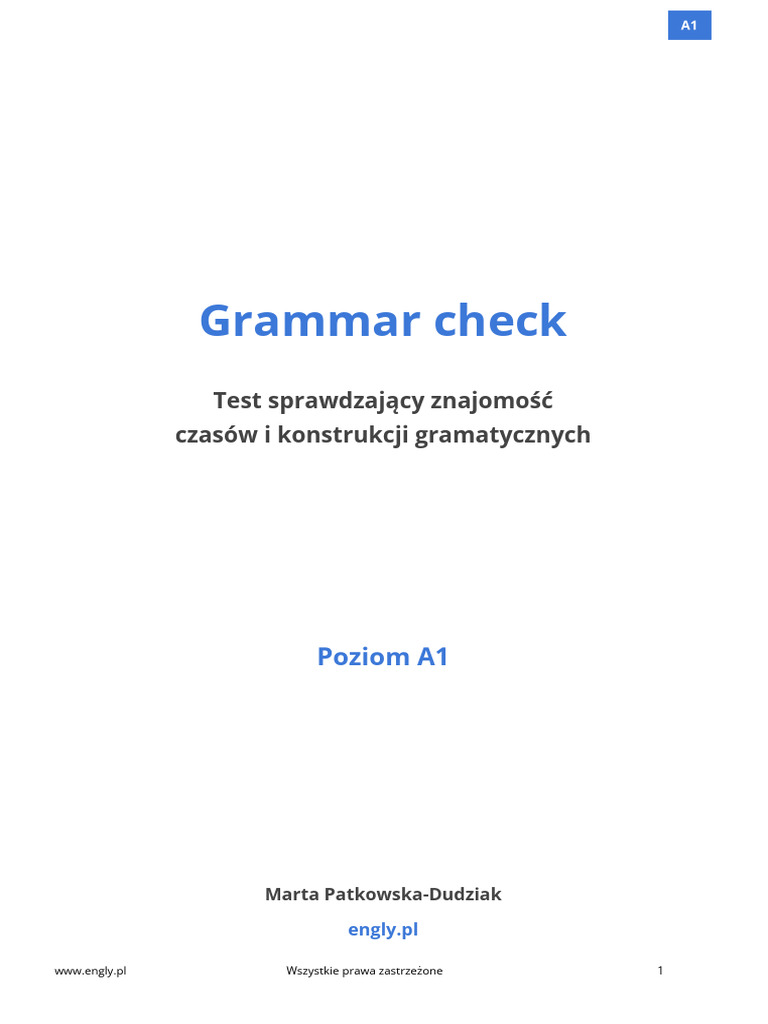 Back_to_school_-_Grammar_check_A1_-_Kopia_dla_ucznia_Engly | PDF