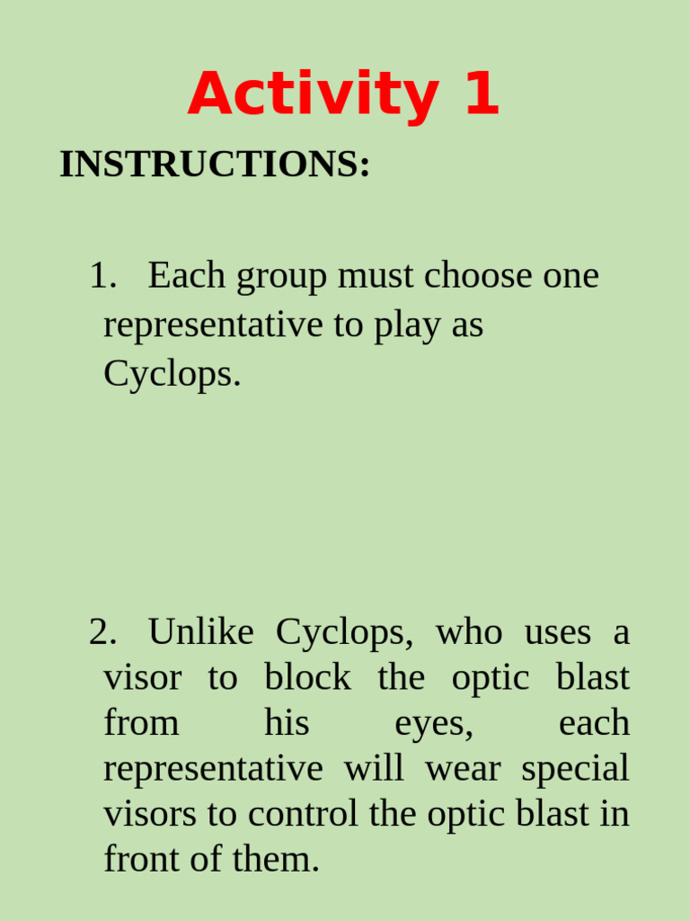 General Instructions-Cyclops Inspired | PDF