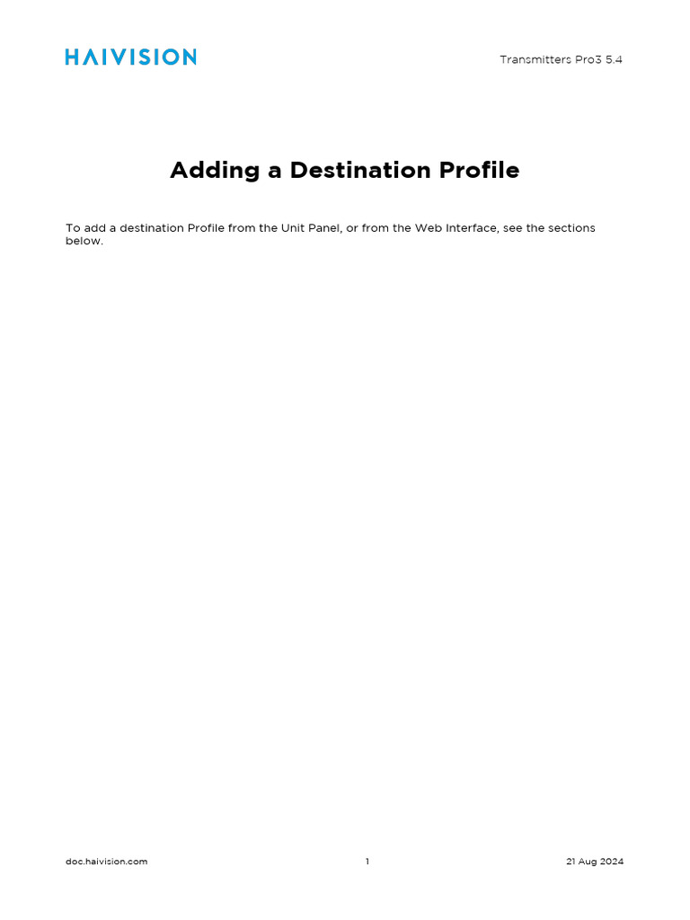 Adding A Destination Profile-V3-20240821 - 100057 | PDF | License ...