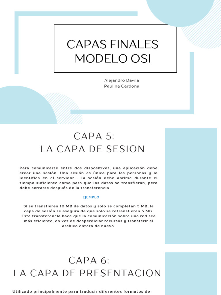 Capas Finales del Modelo OSI | PDF