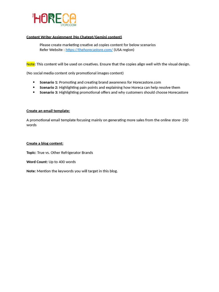 Content Writer Assignment New | PDF